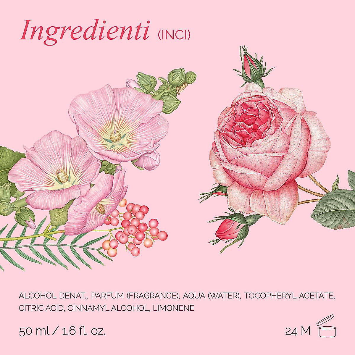 L'Erbolario 3 Rosa - Romantic And Feminine Fragrance For Every Woman - Three Admirable Fragrant Notes Of Provence Rose, Peruvian Pepper And Hollyhock - Offers A Seductive Accent - 1.6 Oz EDP Spray