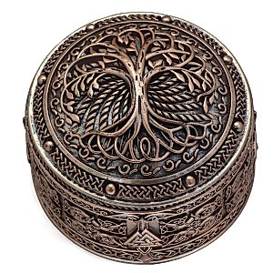 Norse Viking Jewelry Box Gift Wolf Yggdrasil Celtic Trinket Box