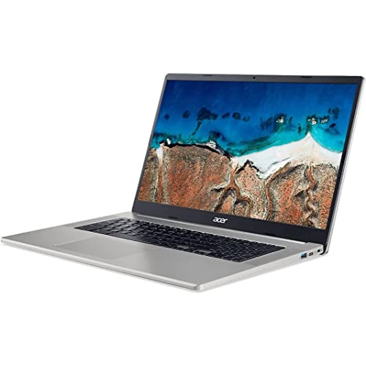 Acer 2022 Chromebook 17.3" FHD for Business and Student Laptop, Intel Celeron N4500 Processor, 4GB RAM, 64GB eMMC Flash Memory, Intel HD Graphics 630, Silver, Chrome OS, 32GB UBS Card