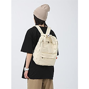 MaxxCloud Vintage Canvas Backpack Purse Tote Satchel Hiking Daypack Travel Bag Handbag Rucksack (583 beige)