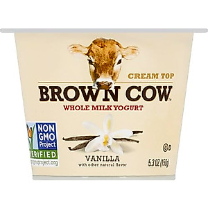 Brown Cow Cream Top Vanilla Whole Milk Yogurt, 5.3 oz. Cup - Creamy, Delicious Yogurt