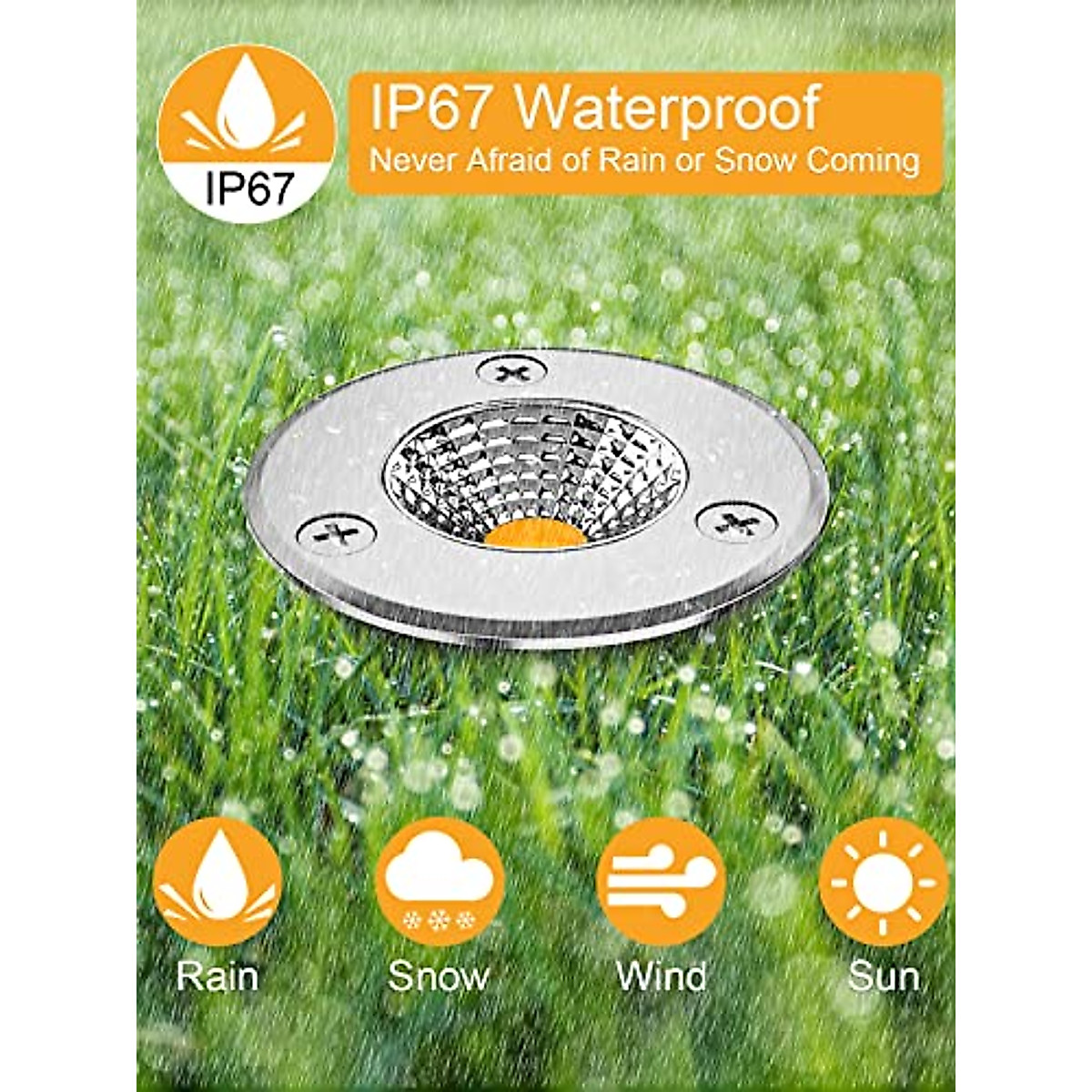 ZUCKEO Low Voltage Landscape Lights LED Well Lights 3W 12V-24V in Ground Lights IP67 Waterproof Low Voltage Landscape Lighting Flood Driveway Deck Step Garden Lights Outdoor (8 Pack Warm White)