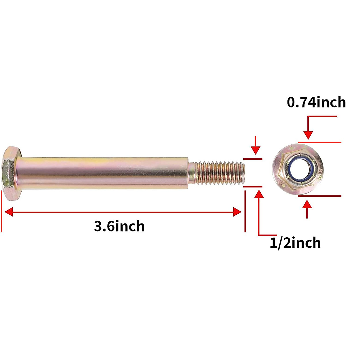 (2pcs) Deck Wheel Shoulder Bolt for Husqvarna Craftsman Cub Cadet 193406 137644 184219 738-3056 938-3056 73930600