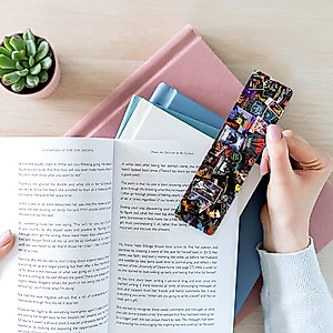 Bookmarks Ruler Metal Scary Bookography Movie Measure Collage Tassels Bookworm for Markers Gift Bookmark Bibliophile Reading Christmas Ornament Book