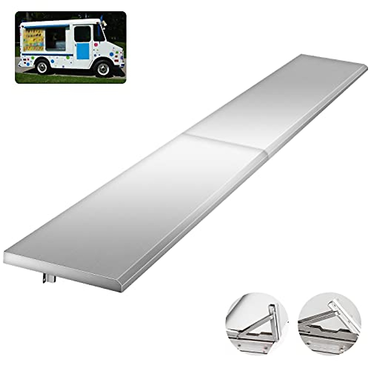 Hasopy Concession Shelf, Stainless Steel 96L x 12W Drop Down Folding Serving Food Shelf Stand Serving for Concession Window