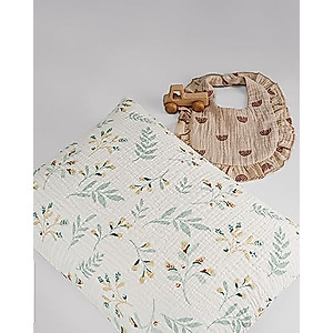 Blissful Diary Toddler Pillow with Muslin Cotton Pillowcase, 13x18 Kids Pillows for Sleeping and Traveling, Crib Pillow, Small Pillow for Kids, Toddler Bed Pillows (Botanical Leaf)