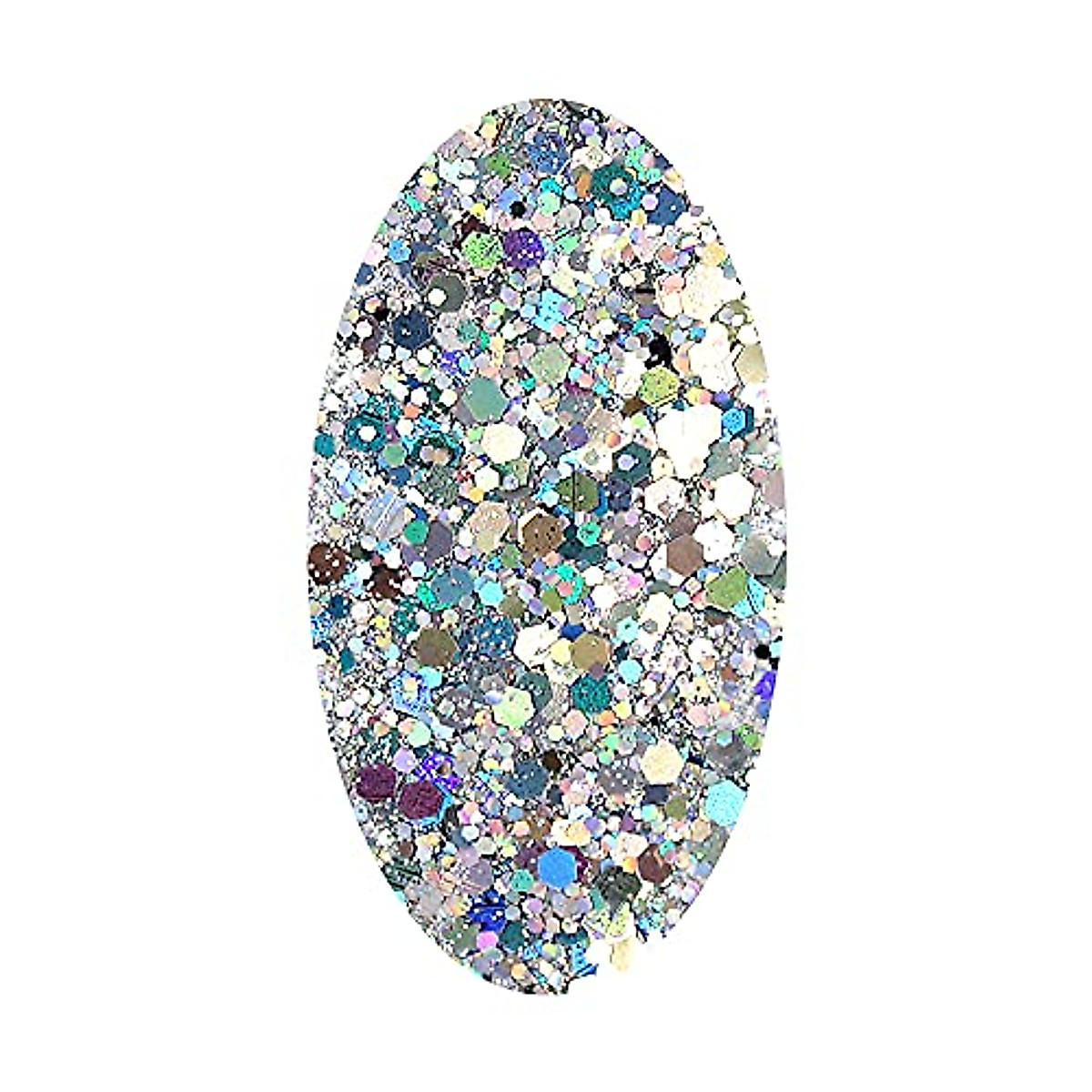 100g Holographic Glitter, Cosmetic Mixed Hexagon Chunky & Fine Craft Glitter Resin Sequins for Epoxy, Resin Art, Body, Hair, Face, Nail, Slime, Tumblers (Silver)