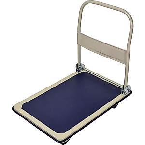 Platform Truck Heavy Platform Truck with Wheel Folding Push Cart Metal Flat Handtruck Load 330lbs Flat Bed Wagon Silent Moving Dolly Cart Reliable