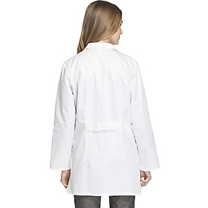 Cherokee Workwear womens Scrubs 32" Button Back Belt medical lab coats, White, Large US