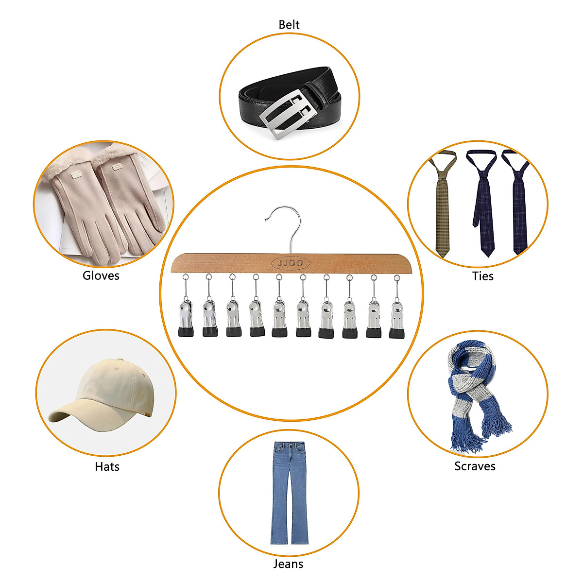 Legging Organizer for Closet Hanging, Pants Hangers with Clips Holds Up to 10 Leggings, Space Saving & 360 Rotaing Desin, Great for Jeans, Hats, Shorts, Socks (1Pack)