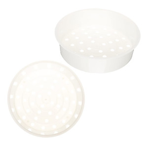 Zerodeko 4 pcs rice cooker steamer food steamer steam basket steamer insert basket steaming rack stand sticky rice steamer basket buns steamer basket veggie steamer liner pp filter white