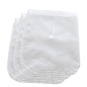 EXQUIMEUBLE 3 Pcs Mesh Food Filter Bags Fruit Filter Pouch Cheesecloth Straining Bags Tea Filter Bag Mesh Strainer Organic Yogurt Tea Strainer Fruit Juice Filter Pouch White Nylon Bag Soy Milk