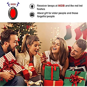 Key Finder, Reyke 80dB+ RF Item Locator Tags with 131ft. Working Range, Wireless Remote Finder Key Finder Locator for Finding Wallet Key Phone Glasses Pet Tracker, 1 RF Transmitter & 4 Receivers