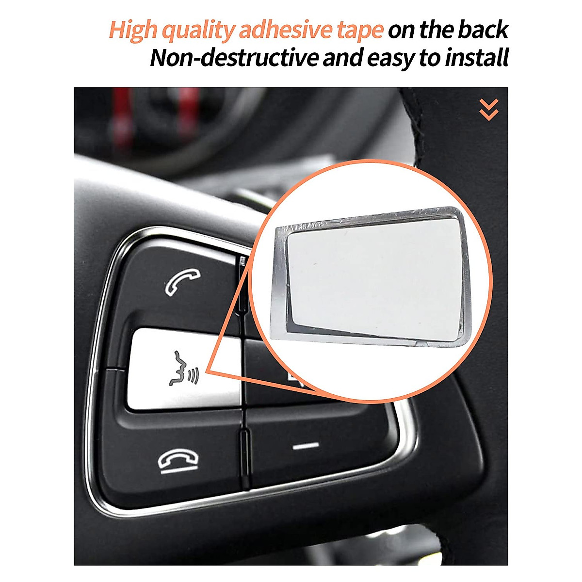 LIMBQS Steering Wheel Button Stickers for Mercedes Benz C200 E260L GLC300, Steering Wheel Buttons Light-transmitting Decorative Stickers for Mercedes Benz GLA CLA GLK Class