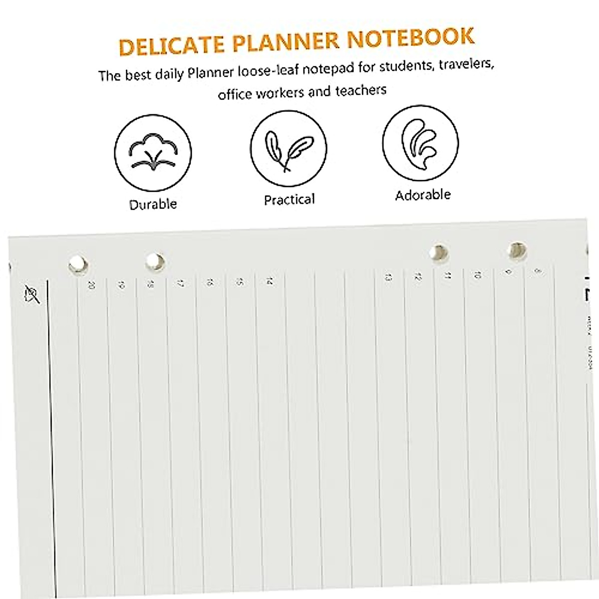 NUOBESTY 2pcs 2024 English Agenda Book inside Page A5 Pocket Notebook Pocket Notepad Daily Planner 2023-2024 Daily Planner 2024 Blank Notebook White Accessories Office Portable Paper