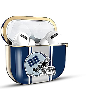 Custom Name & Number Football Helmet Case for AirPods Pro 3rd Generation Pro 2 (2019 2021 2022) Personalized Fans Gift Protective Air Pods Cover with Keychain for Dallas