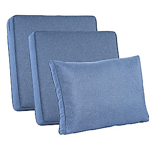 ovios Patio Cushion Covers, Waterproof Cushion Cover for Outdoor Furniture, Sofa, Couch, Ottoman Seat Back Cushion Cover with Zipper (8 Covers, Denim Blue)