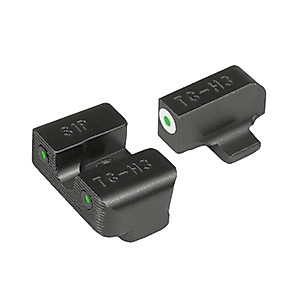 TRUGLO Tritium Pro Night Sights, Compatible with Sig Sauer #6 Front / #8 Rear | Compact Durable Glow-in-The-Dark Front & Rear Gun Sights with White Focus Lock Front Ring