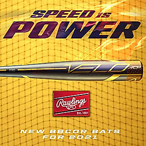 Rawlings 2021 Velo BBCOR Baseball Bat Series, 32 inch (-3)