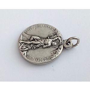 I G J Saint Sebastian Silver Tone Medal - The Patron Saints Medals