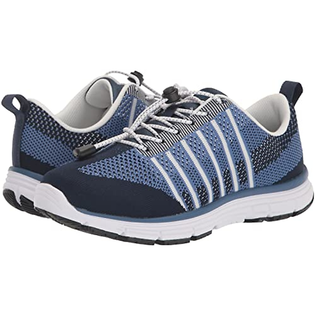 Apex Women's Breeze Athletic Knit-Grey Running Shoe, Navy, 7.5 XX-Wide