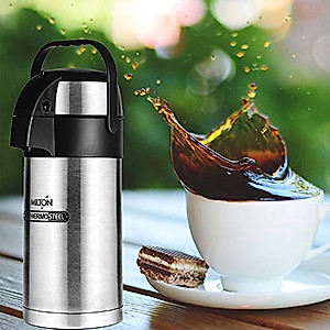 Milton Beverage Dispenser 3500 Hot Water Airpot with Pump Flask to Keep Drinks 24 Hours Hot and Cold, 3580 ml Double Walled Insulated and Lightweight Lab tested Thermos Perfect for Coffee and Tea