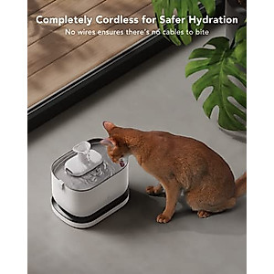PETLIBRO Cat Water Fountain for Cats Inside,Wireless Pet Water Fountain,2.5L/84oz Dockstream Battery Operated Automatic Cat Fountains for Drinking with Wireless Pump,Easy Cleaning,BPA-Free for Cat Pet