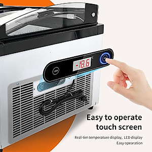 Yovtekc Commercial Countertop Hard Ice Cream Showcase, Gelato Display Freezer Case, Italian Ice Cream Display, Gelato Freezer Showcase Fast Cooling with LED Light, White