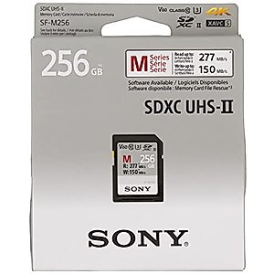 Sony M series SDXC UHS-II Card 256GB, V60, CL10, U3, Max R277MB/S, W150MB/S (SF-M256/T2)