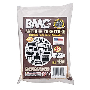 BMC Classic Marx Antique Furniture - 40pc Dollhouse Plastic Playset Accessories
