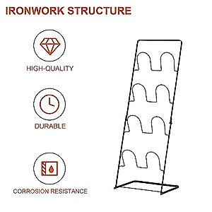 Fogein Foldable Slipper Rack,4 Tiers Shoes Rack Entryway Shoes Storage Organizer Metal Slippers Shelf Shoes Stand,Space Saving Shoes Storage Shelf for Entryway Living Room Bathroom,Black