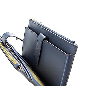 Michael Kors Jet Set Travel Double Zip Saffiano Leather Wristlet (Navy)