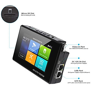 WSDCAM 4 Inch Portable Wrist IP Camera Tester CCTV Tester 4K H.265 IP CVBS CVI TVI AHD Analog Camera Tester with POE/IP DiscoveryFirmware Update/Camera Test Report 1800ADH-Plus