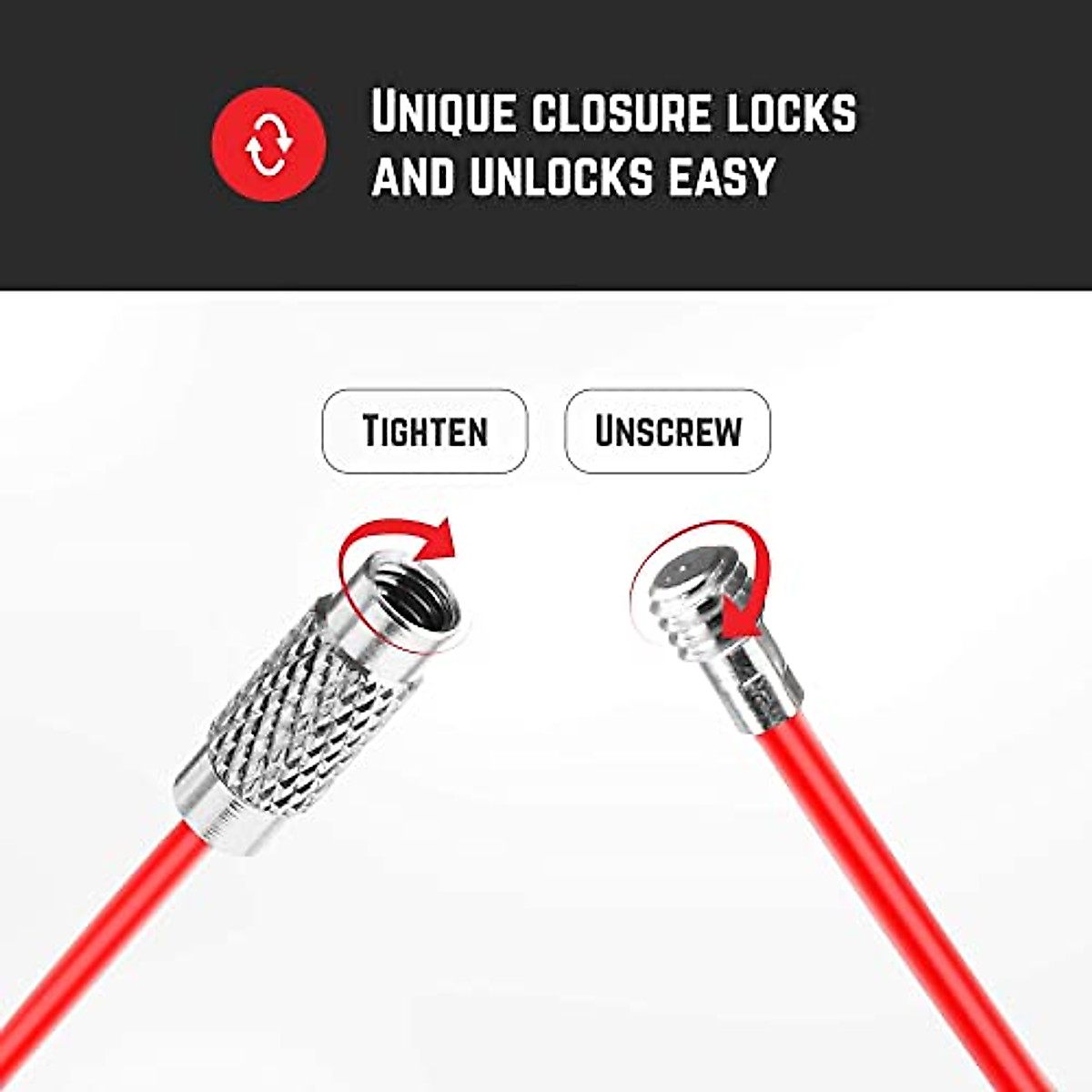 Metal Cable Ring Black and Red Bundle