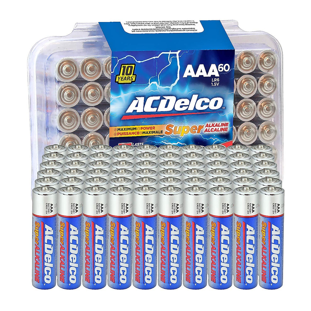 ACDelco 120-Count AAA and AA Batteries | Maximum Power Super Alkaline Battery | 10-Year Shelf Life