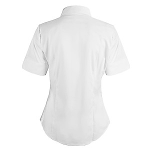 SUNNOW Womens Button Down Shirts Tailored Short Sleeve Shirt Basic Simple Stretch Wrinkle Free Formal Work Blouses White