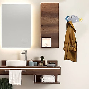 GARNECK Children Wall Hook Cartoon Star Moon Wooden Coat Holder Hook for Kids Room Home Kitchen Bathroom Over Door Hanger (Light Grey)