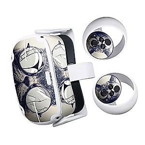 FAMKIT Sticker for VR Headset PVC Stickers Fingerprint-Proof Vinyl Decal Cover for Oculus Quest 2 VR Headset Parts