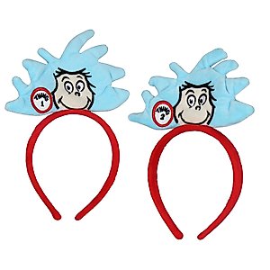 Bioworld Dr. Seuss Cat In The Hat Thing 1 And Thing 2 3D Design Headbands 2 Pack For Women and Girls