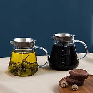 Glass Range Coffee Server For Pour Over Coffee & Tea - 800ml/27oz Ovalware Microwave Safe & Heatproof 2.5mm Thick Glass Body