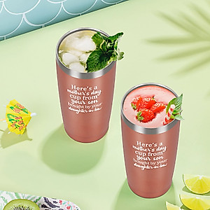GINGPROUS Mother-In-Law Gifts, Mother’s Day Birthday Gifts Travel Tumbler for Mother in Law from Daughter in Law New Mom to be, 20 Oz Insulated Stainless Steel Tumbler with Lids and Straws, Rose Gold