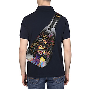 sling bag for women crossbody chest bags Sling Backpack Travel Hiking Daypack for Women Men Shoulder Bag for Casual Sport Climbing Runners African American Black girl (Glasses case included）