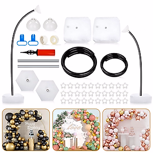 Balloon Arch Kit, Adjustable Balloon Arch Stand: Balloon Arch Frame Garden Arbors with Base - for Wedding Baby Shower Birthday Party Supplies Decorations (Black)