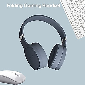Stretchable Vj087 Wireless Bluetooth 5.0 Headphones Over Ear Gaming Headset Noise Cancelling Earphones Premium Sound with Deep Bass Built in Mic Sport Headphone Gray