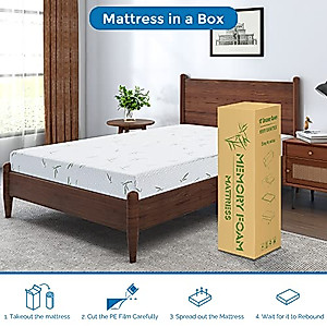 IULULU Full Mattress, 6 Inch Memory Foam Mattress in a Box, Green Tea Gel Infused Mattresses with Breathable Bamboo Cover for Cool Sleep, Medium Firm Supportive, CertiPUR-US Certified