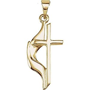 Jay Seiler 10K Yellow Gold 19x10 mm Methodist Cross Pendant Methodist Cross Pendant