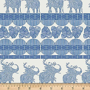 Art Gallery Fabrics Art Gallery Indigo and Aster Good Fortunes Royal Fabric, Blue