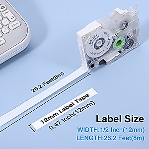 MarkDomain Replacement for Brother TZe-231 TZ-231 P Touch TZe TZ Tape 12mm 0.47 inch Laminated Black on White Label Tape, Compatible with Brother PT-D210 PT-D220 PT-H110 PT-D600 Label Makers, 3-Pack