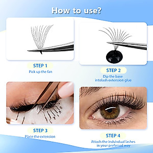 Hannahool 12 Colors Mix 240pcs 10D Premade Fans Nature Long Volume Eye Lashes Extensions Soft and Light Weight Colorful Individual False Eyelashes Cluster 8-16mm to Choose (12mm)