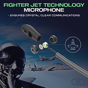 ACEZONE A-Spire - ANC Gaming Headset - Active Noise Cancellation - Noise Cancelling Flip-to-Mute Microphone - Mobile App - Lightweight - Windows PC - PS4 - PS5 - Xbox - Switch - Android - iOS - Mac